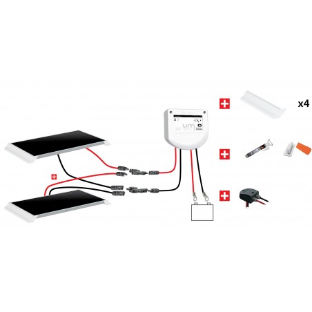 Kit solaire camping-car 300W–12V (2x150W)